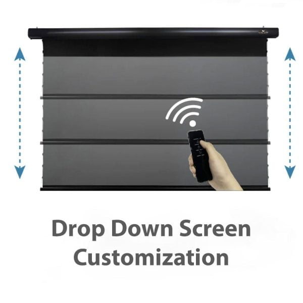 VIVIDSTORM Slimline Motorised Drop Down Projector Screen with White ...