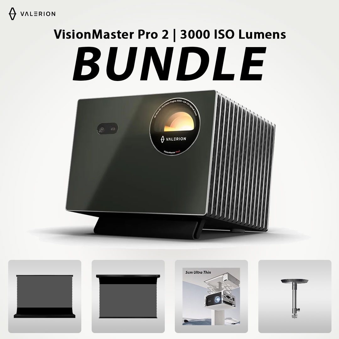 BUNDLE Valerion VisionMaster Pro 2 4K RGB Triple Laser Projector Home ...